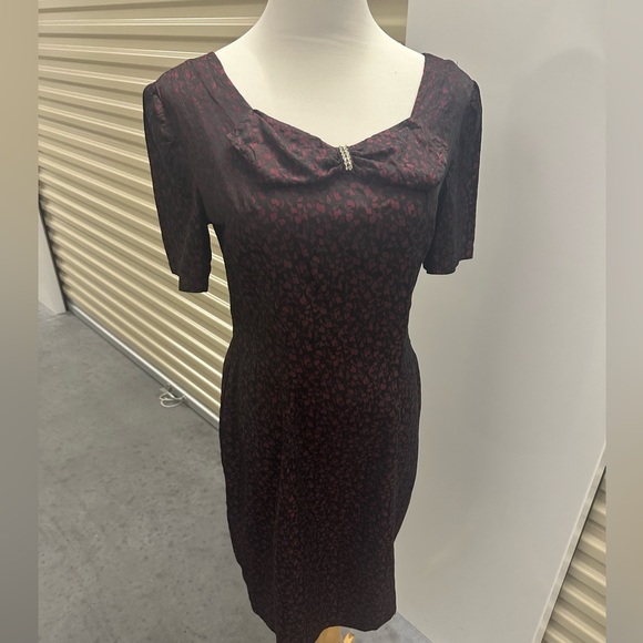 Vintage | Dresses | Vintage Silky Black And Red Mad Men Style Dress ...